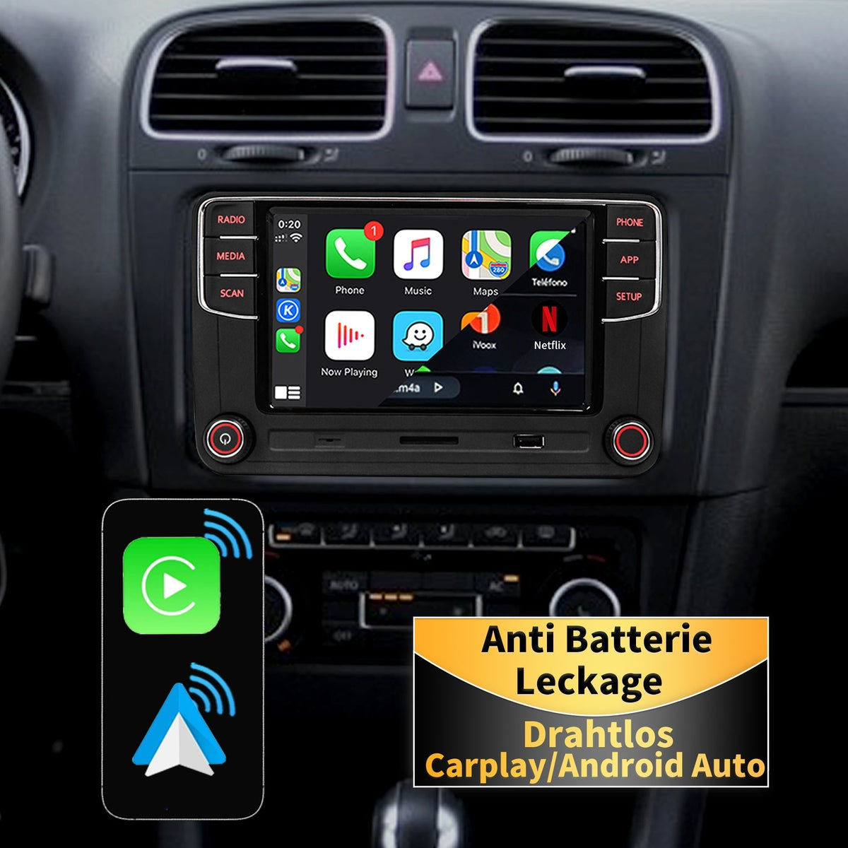 SCUMAXCON RCD360 PRO III CAR STEREO WIRELESS CARPLAY ANDROID AUTO FOR ...