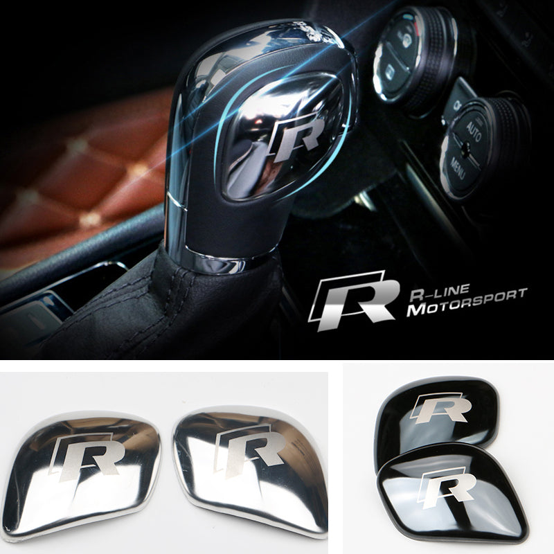 Car Gear Shift Knob Gear Head Cover R Symbol Stickers for VW Volkswage ...